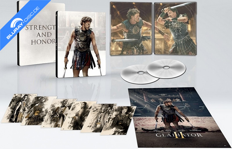 Gladiator II 4K - HMV Exclusive Limited Edition Steelbook 4K UHD + Blu-ray + Bonus Blu-ray UK ...