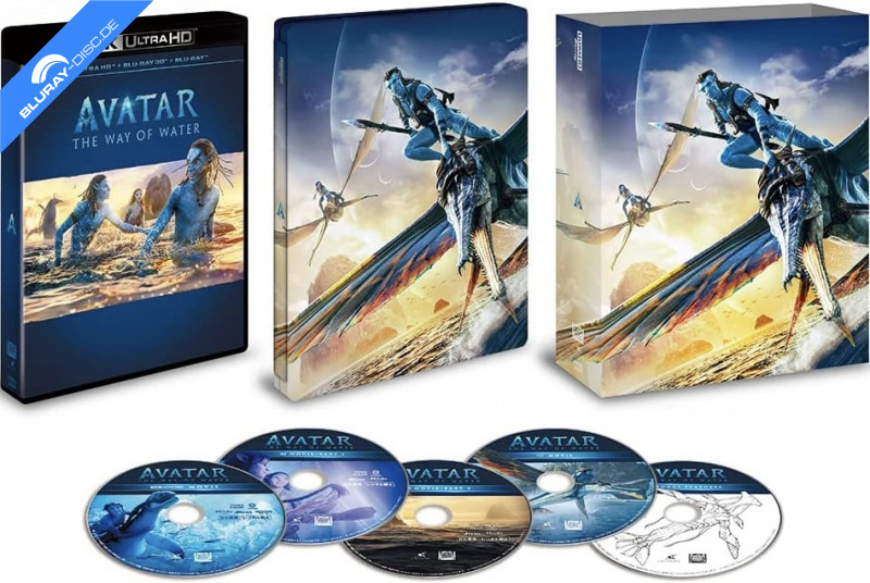 Avatar: The Way of Water 4K - Amazon Exclusive Limited Edition Steelbook 4K UHD + Blu-ray 3D ...