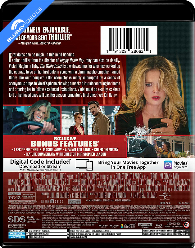 Drop 2025 4K 4K UHD + Blu-ray + Digital Copy US Import ohne dt. Ton Blu ...