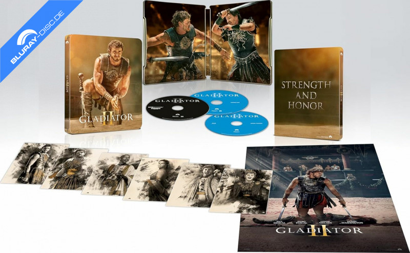 Gladiator II 4K - Cover B Edición Metálica 4K UHD + Blu-ray + Bonus Blu-ray ES Import Blu-ray ...
