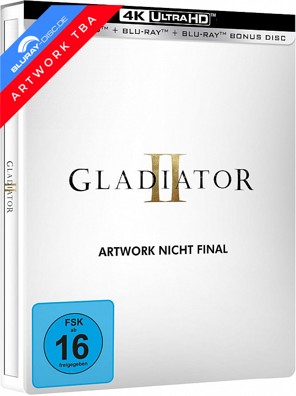 Gladiator II 4K Limited Steelbook Edition Cover A 4K UHD + Blu-ray + Bonus Blu-ray Blu-ray ...