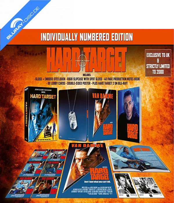 Hard Target 4K - Limited Collector's Edition Fullslip Steelbook 4K UHD + Bonus Blu-ray UK Import ...